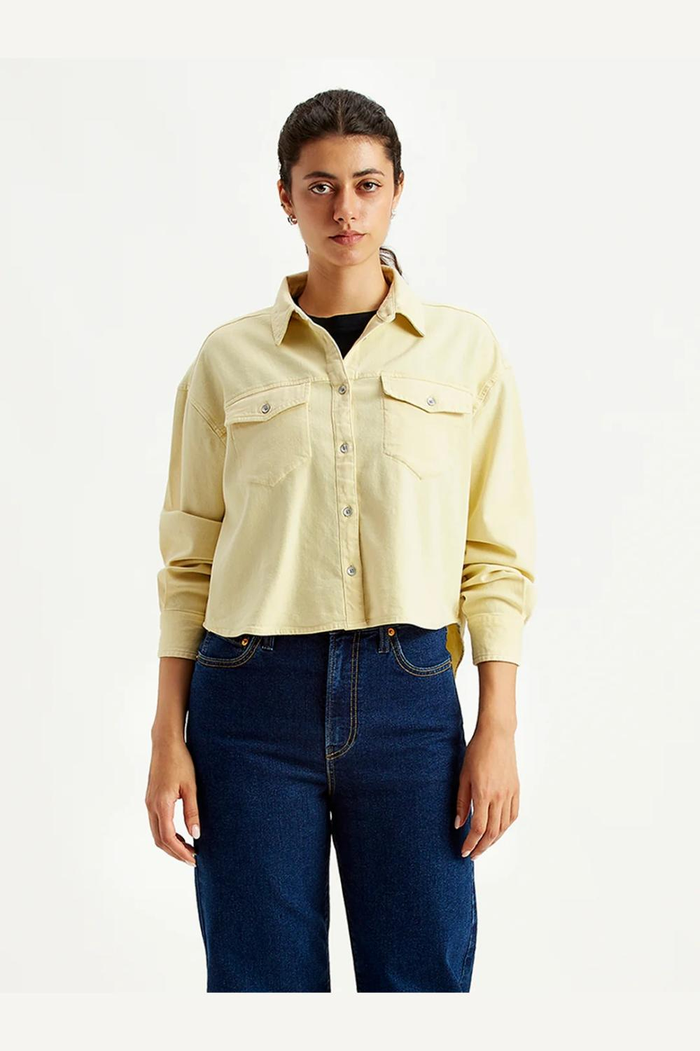 Levi's Women's Solid Regular Fit Denim Shirt | Odel.lk