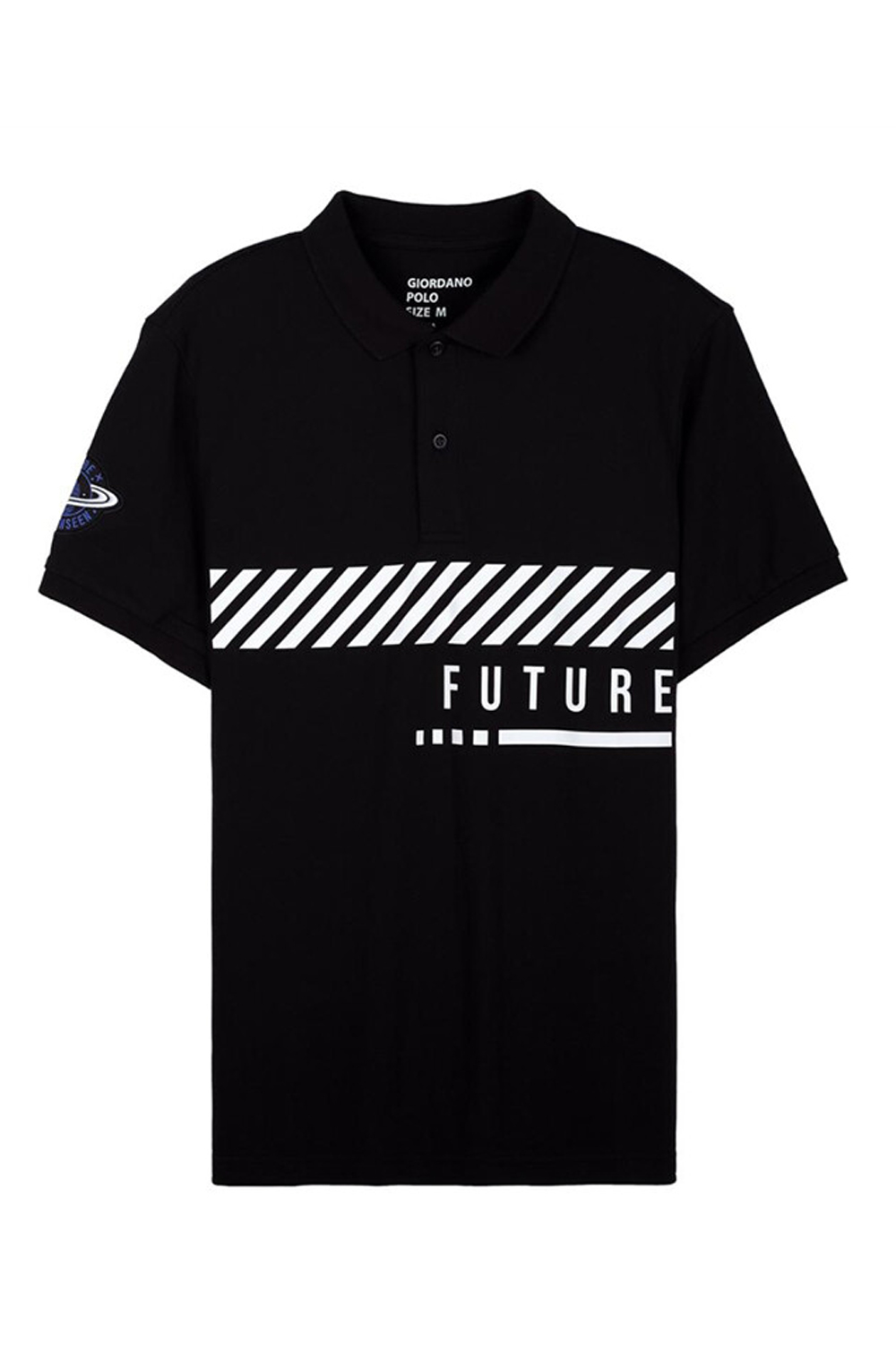 Giordano Black Mens Dear Future Polo | Odel.lk