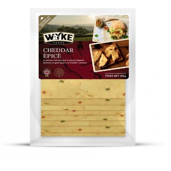 Wyke Farms Cheddar Cheese With Mild Curry Powder And Pepper 160G ...