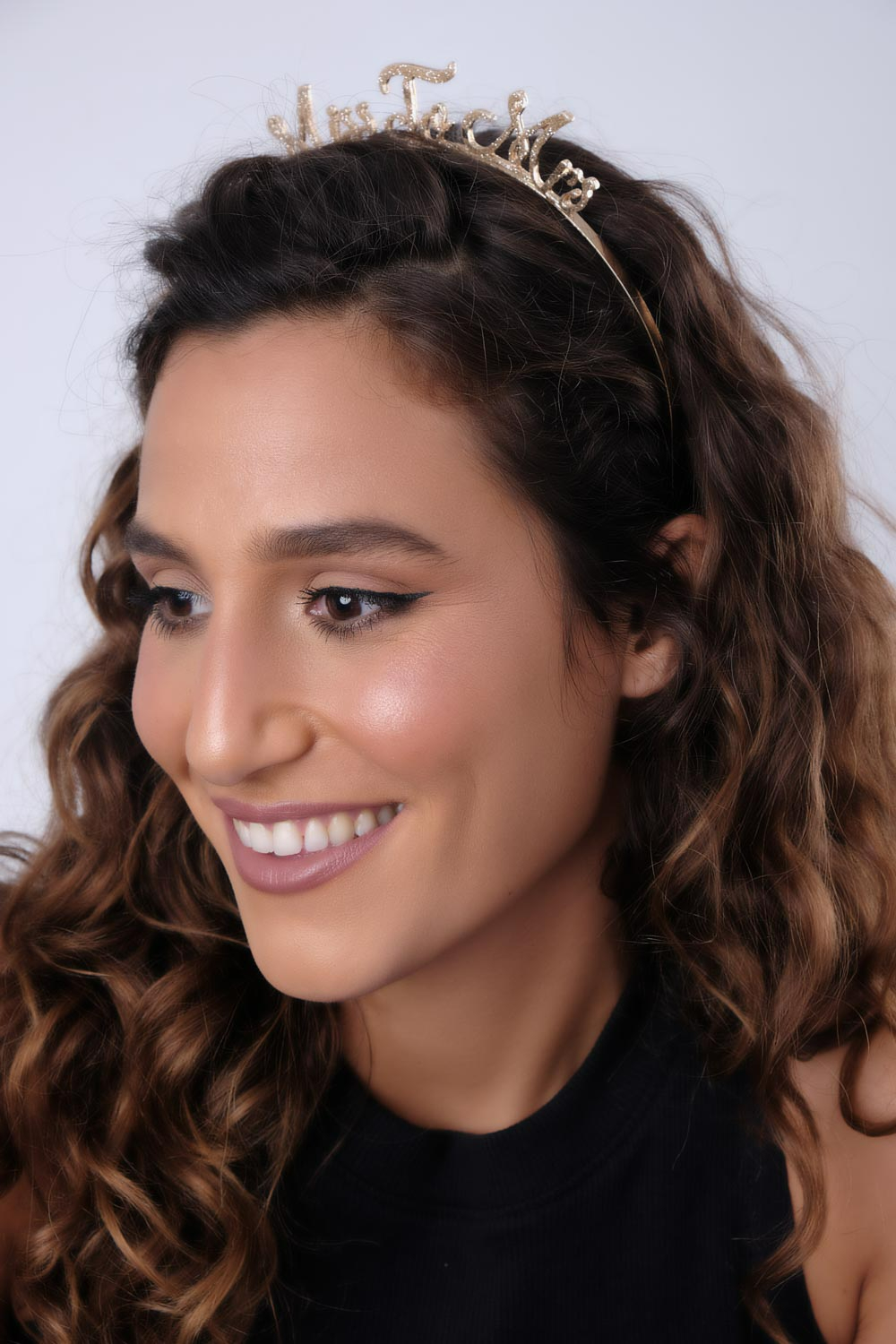 Backstage Gold Miss To Mrs Crown Head Band | Odel.lk