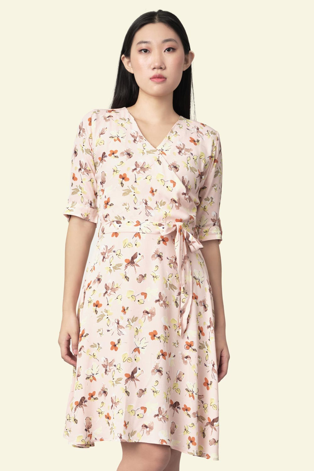 Odel Floral Pink Wrap Dress | Odel.lk