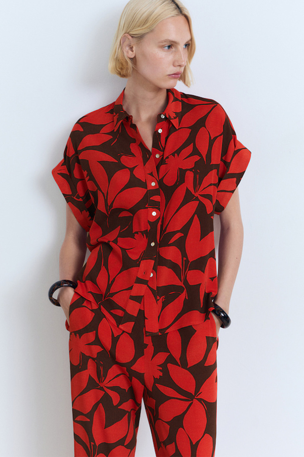 Mango Flowy Printed Trousers | Odel.lk