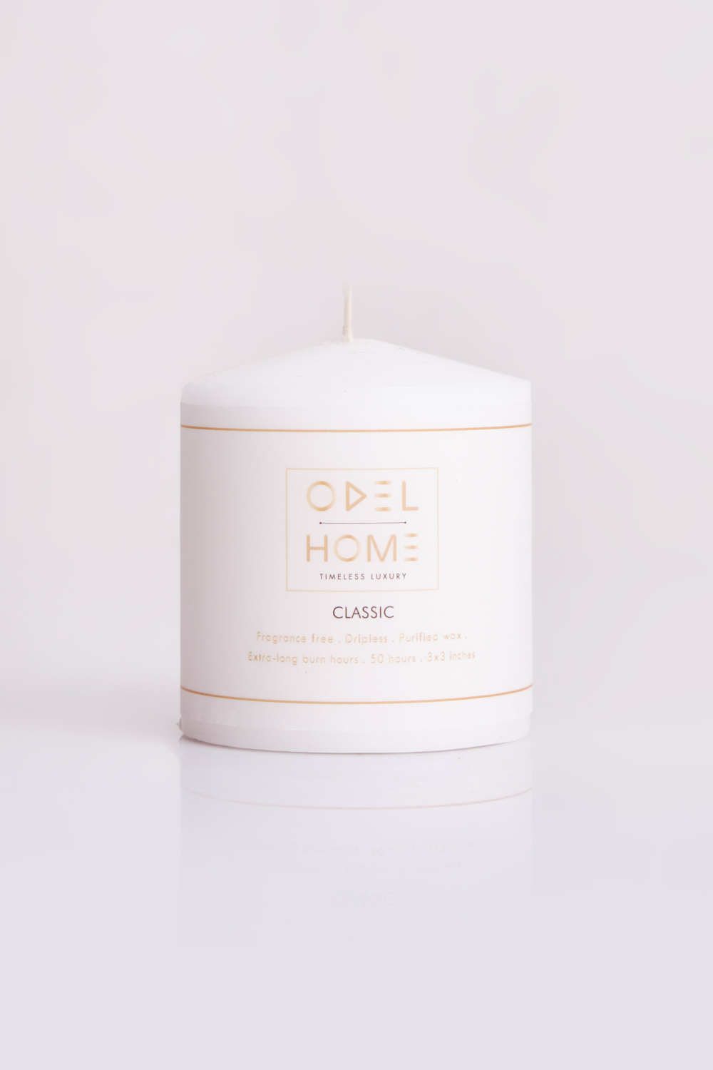 Odel Classic White 3X3" Unscented Pillar Candle | Odel.lk