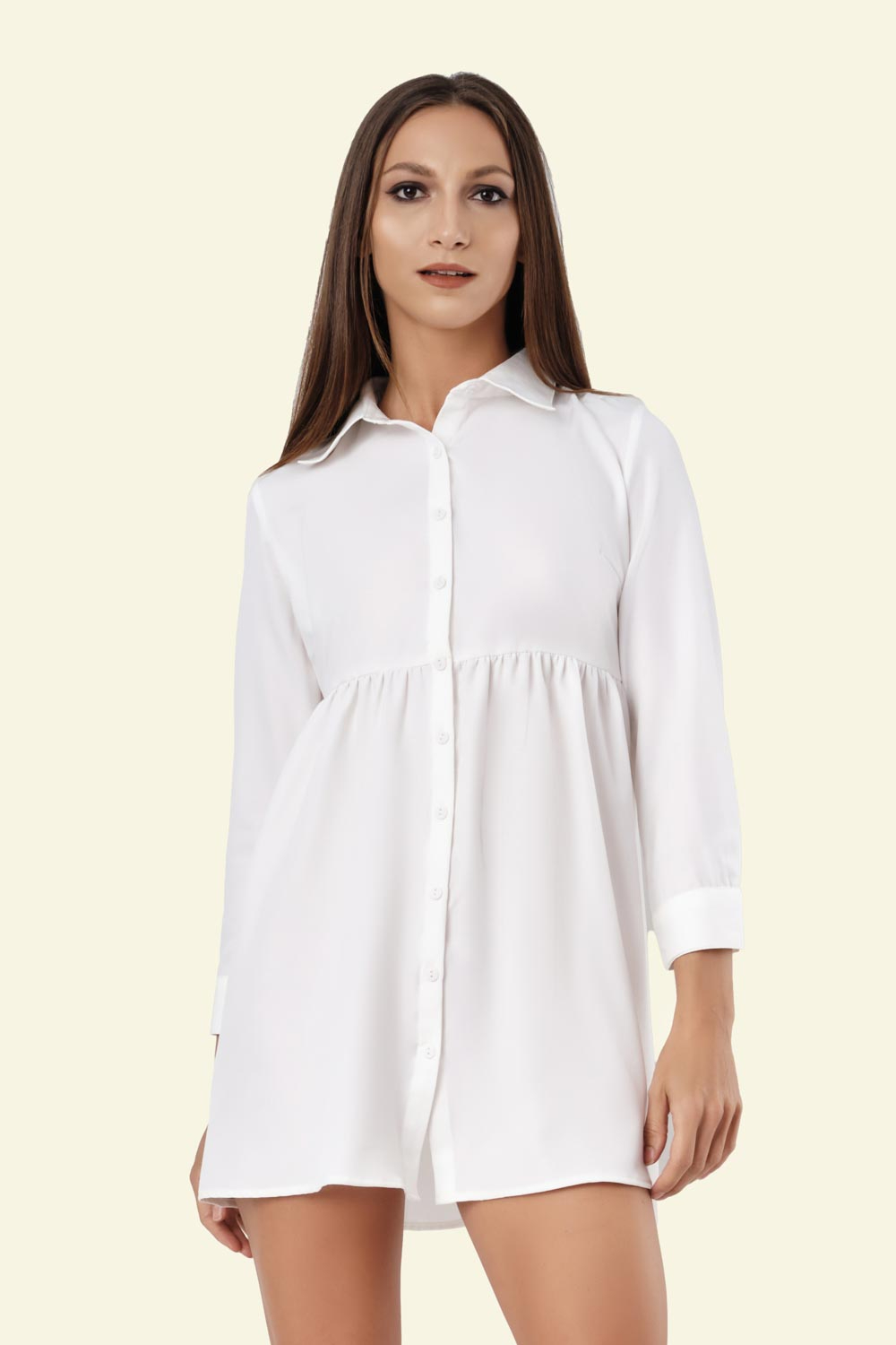 Closet White Mini Shirt Dress | Odel.lk