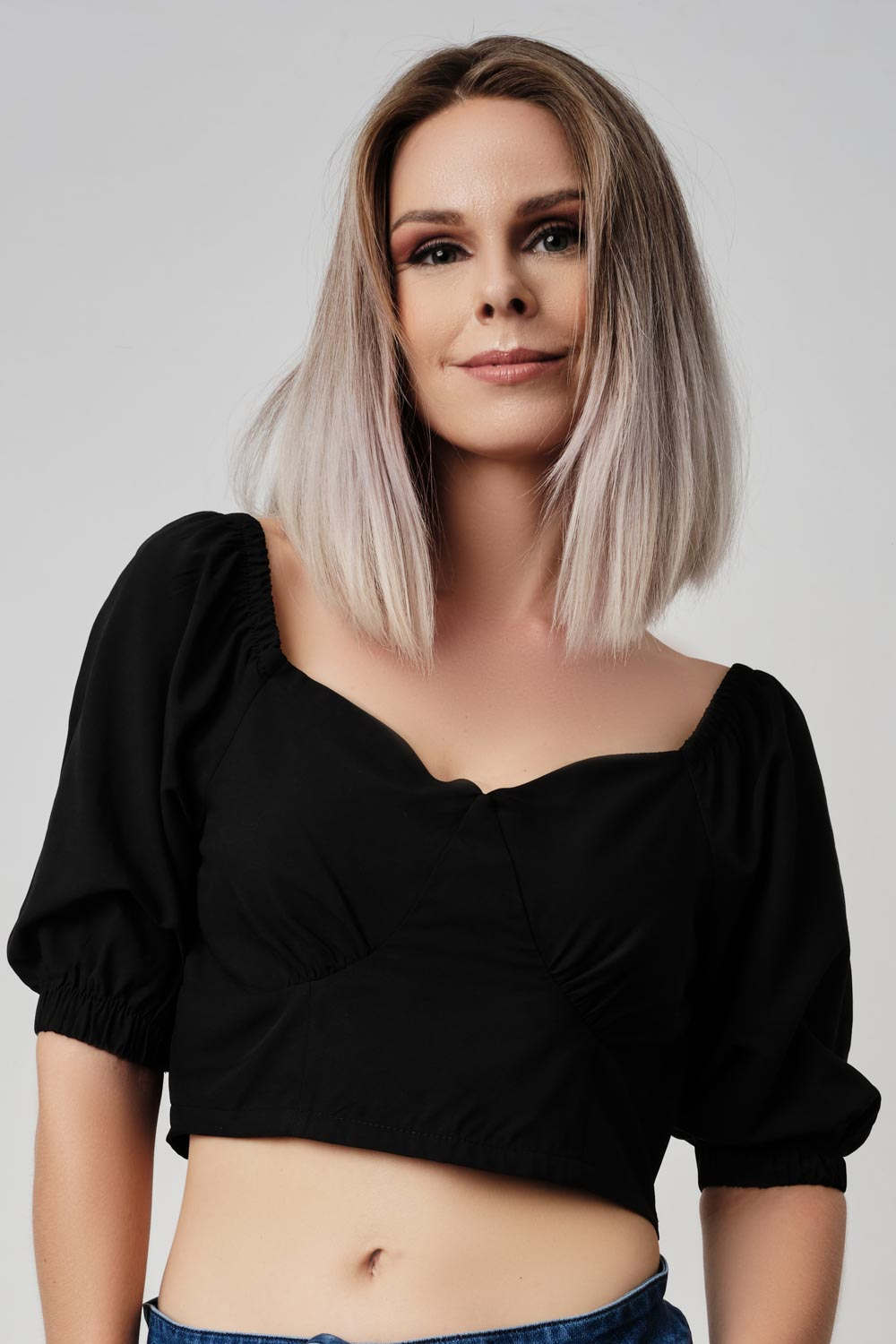 Odel Black Halter Neck Short Sleeve Top | Odel.lk