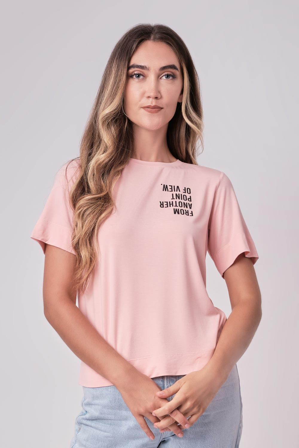 Odel Pink Slogan Printed Oversized Tee | Odel.lk