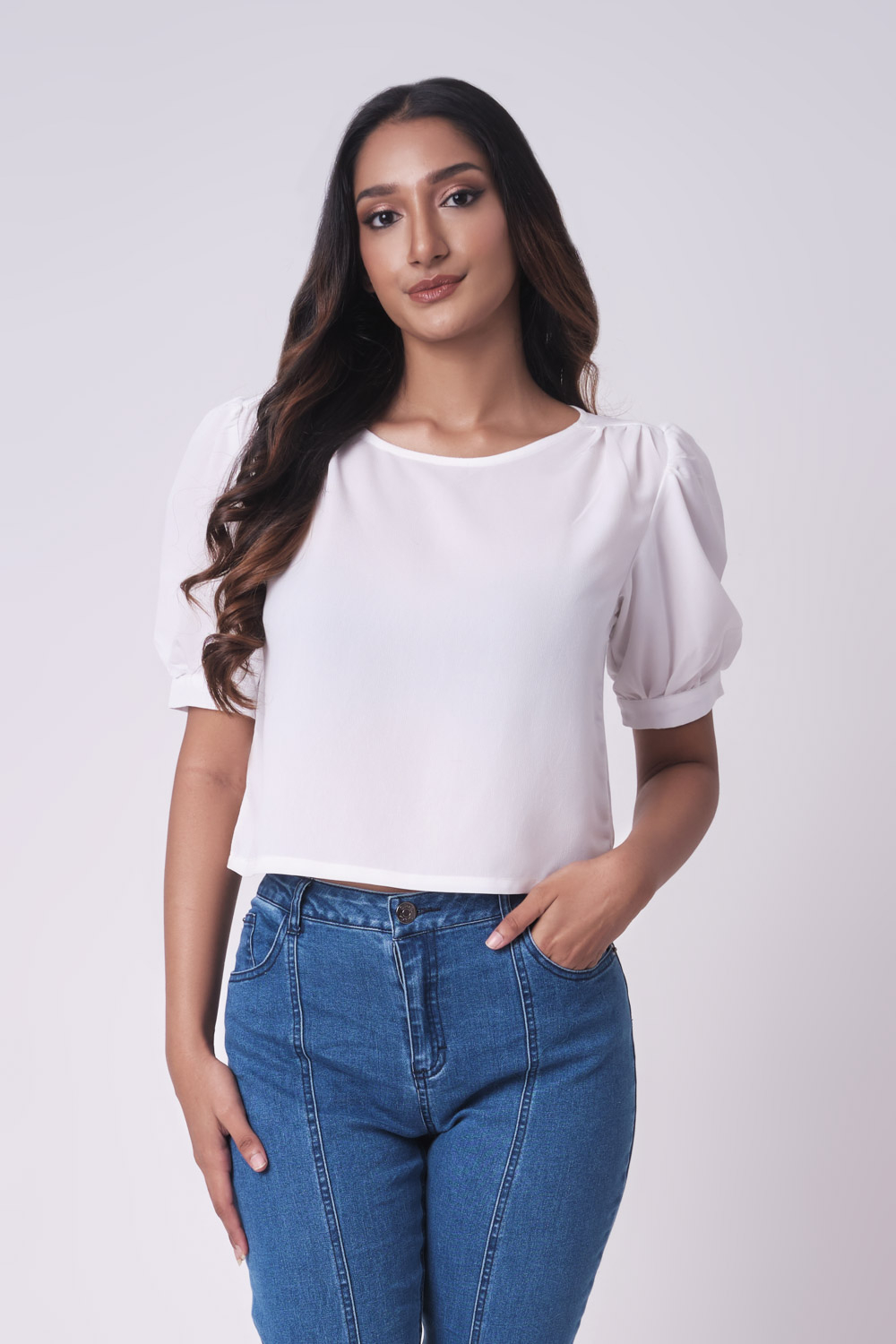 Odel Off White Puff Sleeve Top | Odel.lk