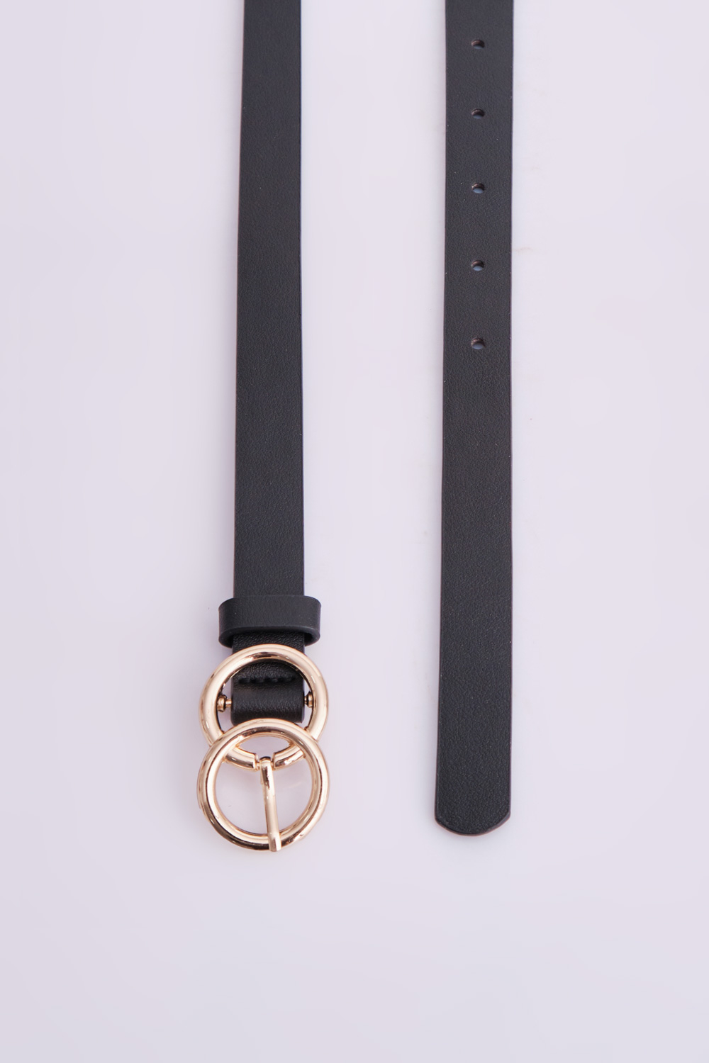 Backstage Black Double Ring Buckle Detailed Belts | Odel.lk