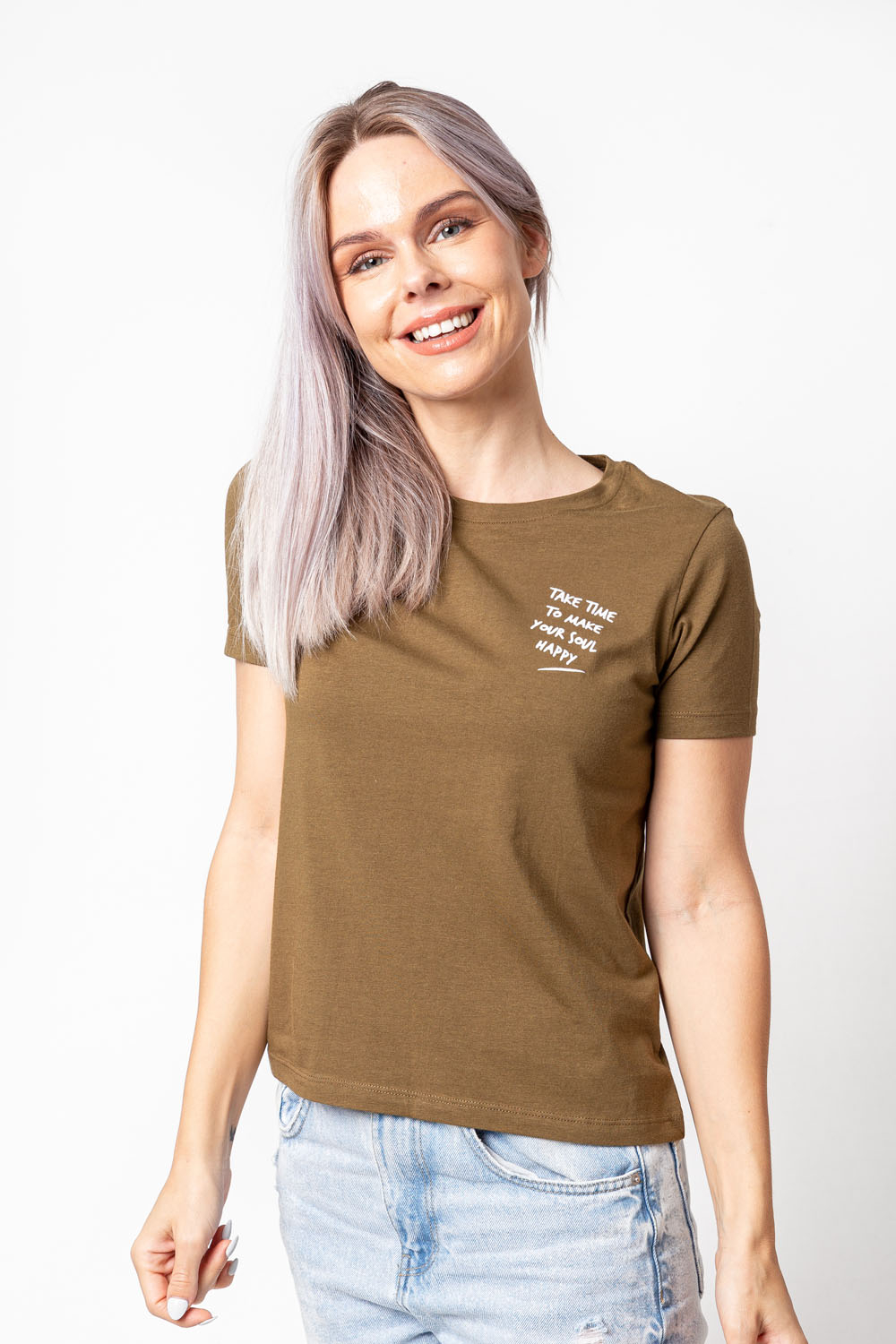 Odel Olive Slogan Printed Tshirt | Odel.lk