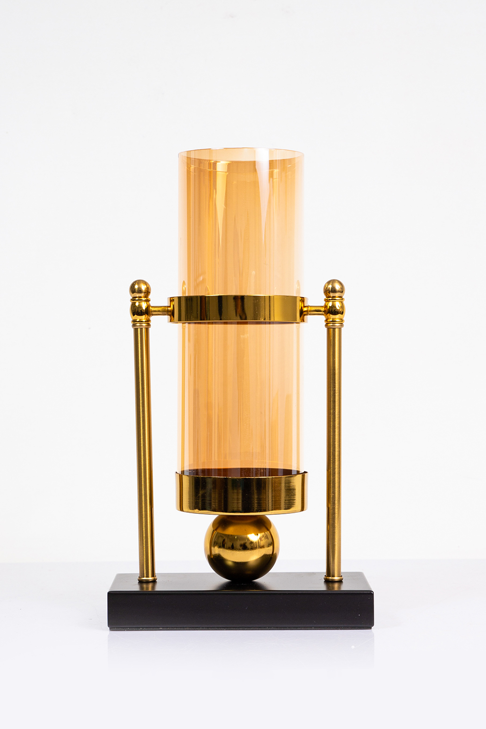 Odel Ornament Glass Cylinder In Metal Frame 20x33cm | Odel.lk