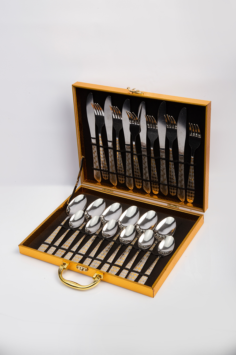 Odel Gold Silver Mix 24pcs Cutlery Set In Box | Odel.lk