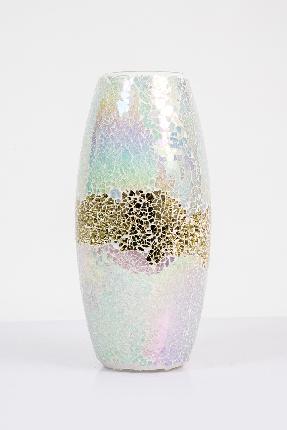 Odel Mosaic Vase Cylinder White 13x30cm | Odel.lk