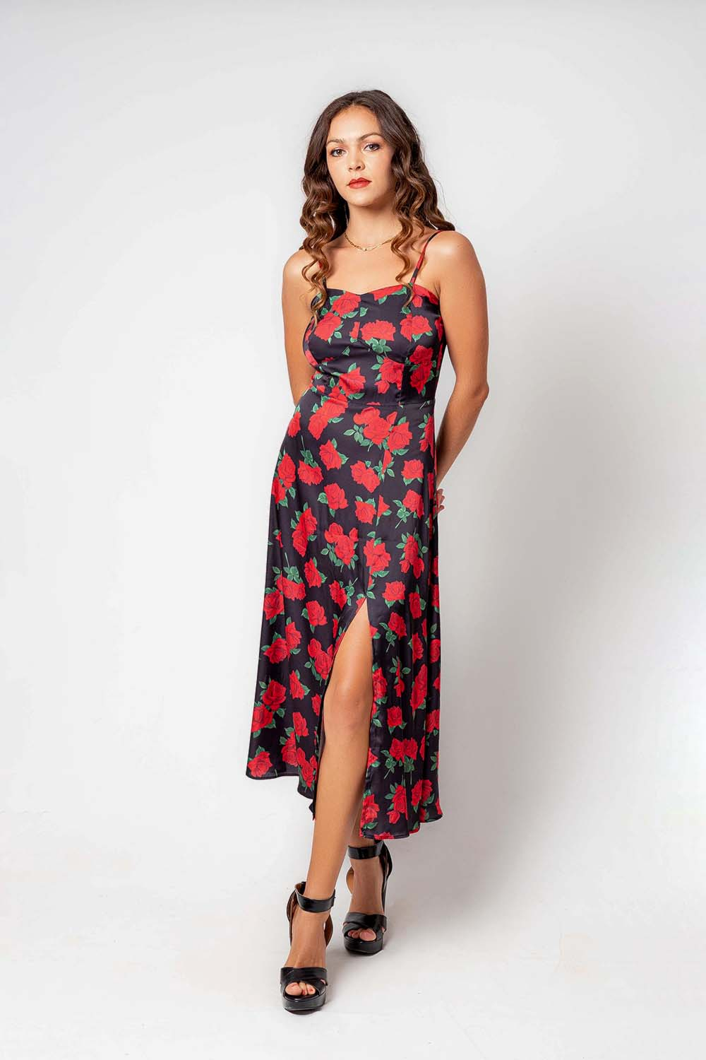 Odel Multi Floral Printed Strappy Sweetheart Neck Maxi Dress | Odel.lk