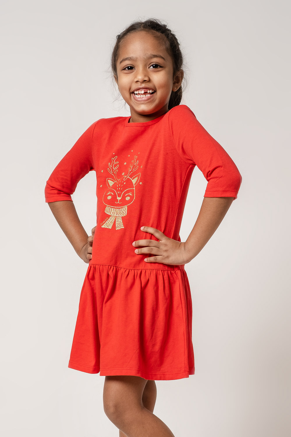 Pinkabuds Girl Red Dress | Odel.lk