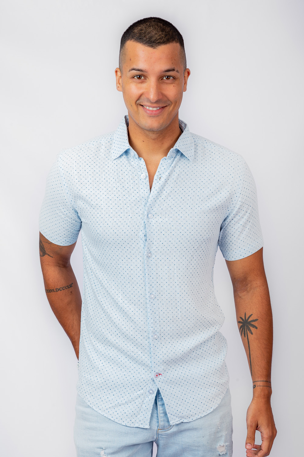 Premium Printed Slim Fit Short Sleeve Shirt | Odel.lk