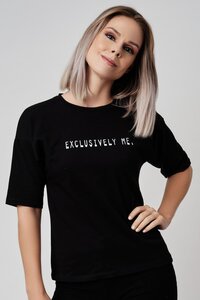 Odel Black Slogan Printed Basic Tshirt | Odel.lk