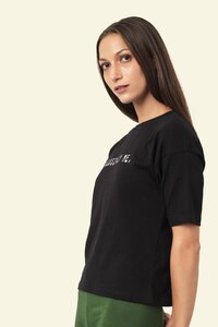 Odel Black Slogan Printed Basic Tshirt | Odel.lk