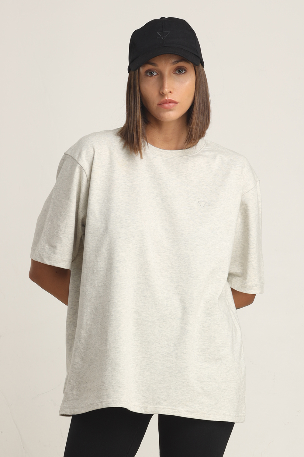 Odel Unisex Ecru Marl Oversized Crew Neck T Shirt | Odel.lk