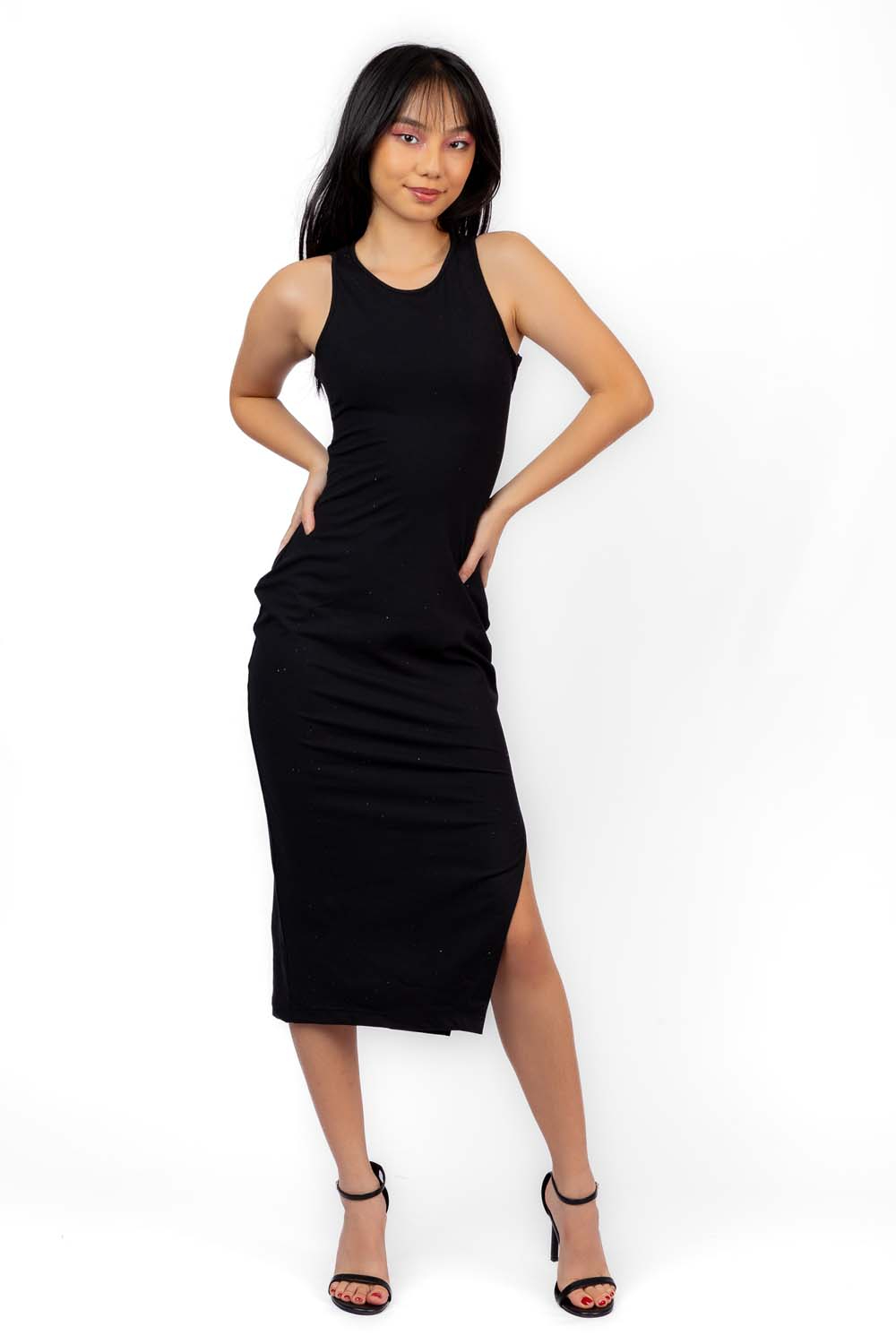 Biconic Black Sleeveless Back Cut Out Maxi Dress | Odel.lk