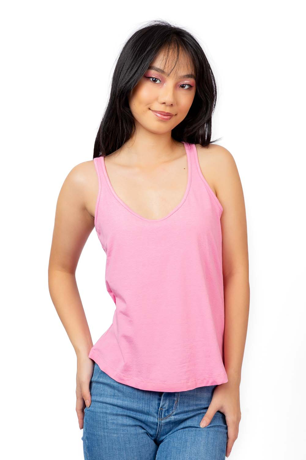Biconic Pink Basic Racer Back Tank Top | Odel.lk