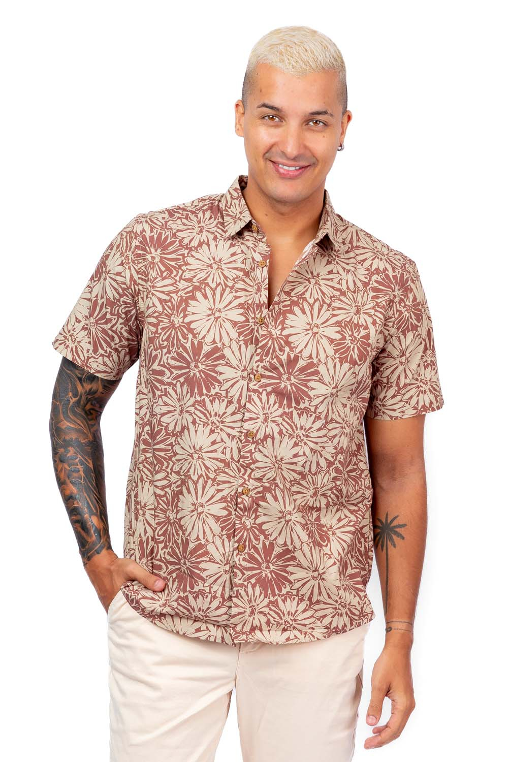 Cotton Collection Maroon Print Shirt By Coco | Odel.lk