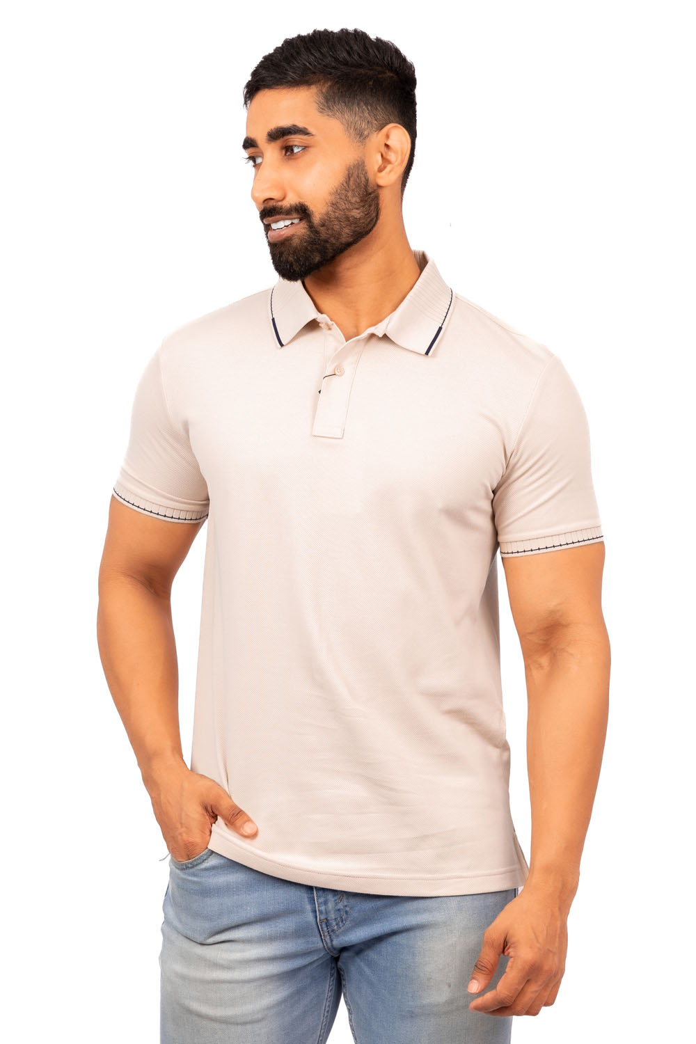 Premium Beige Short Sleeve Polo | Odel.lk