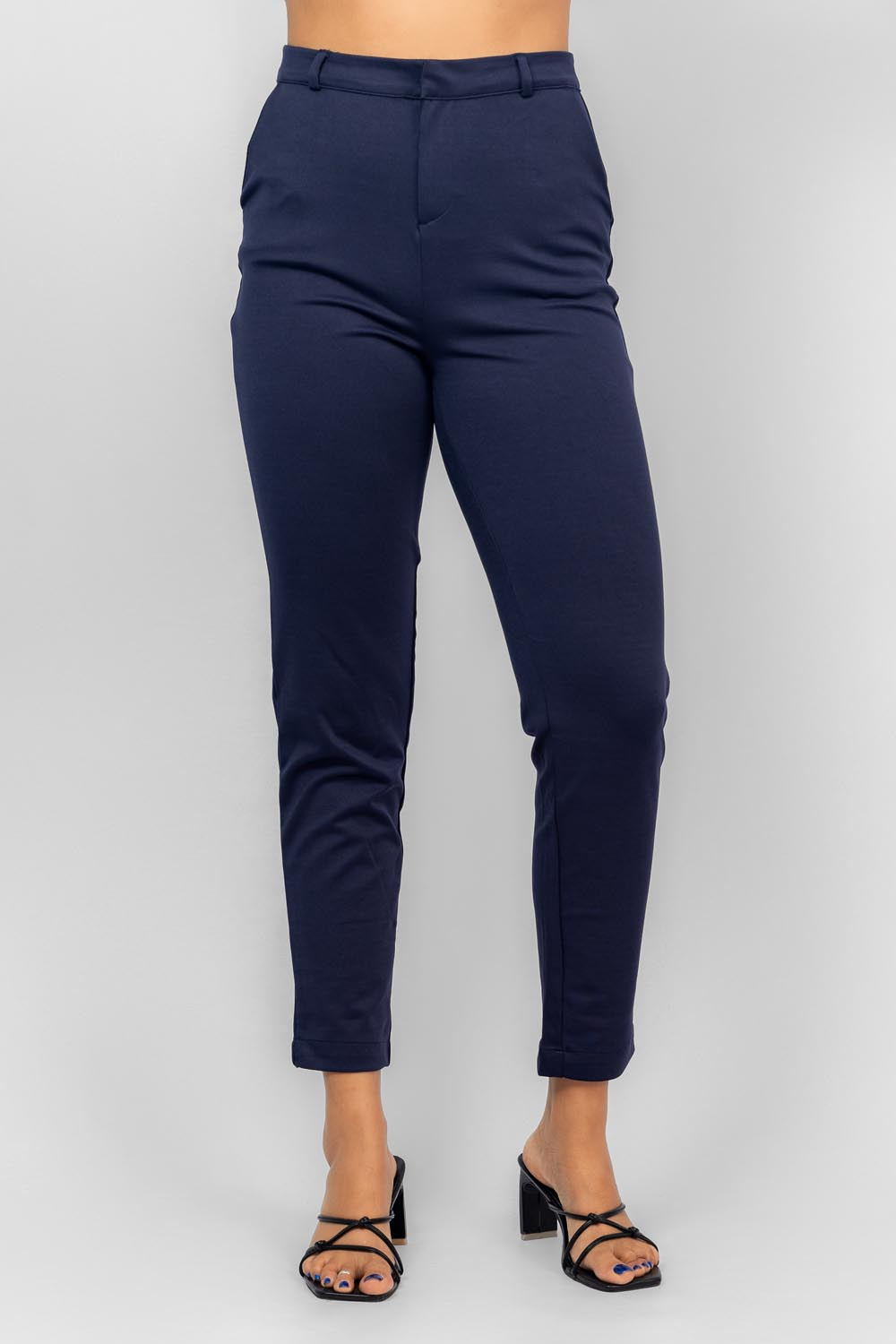 Closet Navy Regular Fit High Waist Straight Cut Pant | Odel.lk