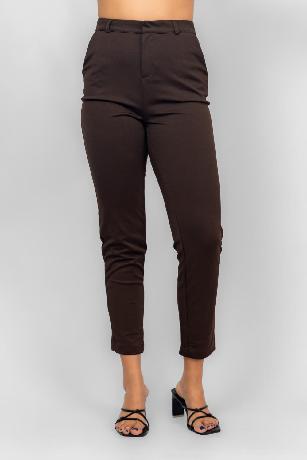 Closet Brown Regular Fit High Waist Straight Cut Pant | Odel.lk