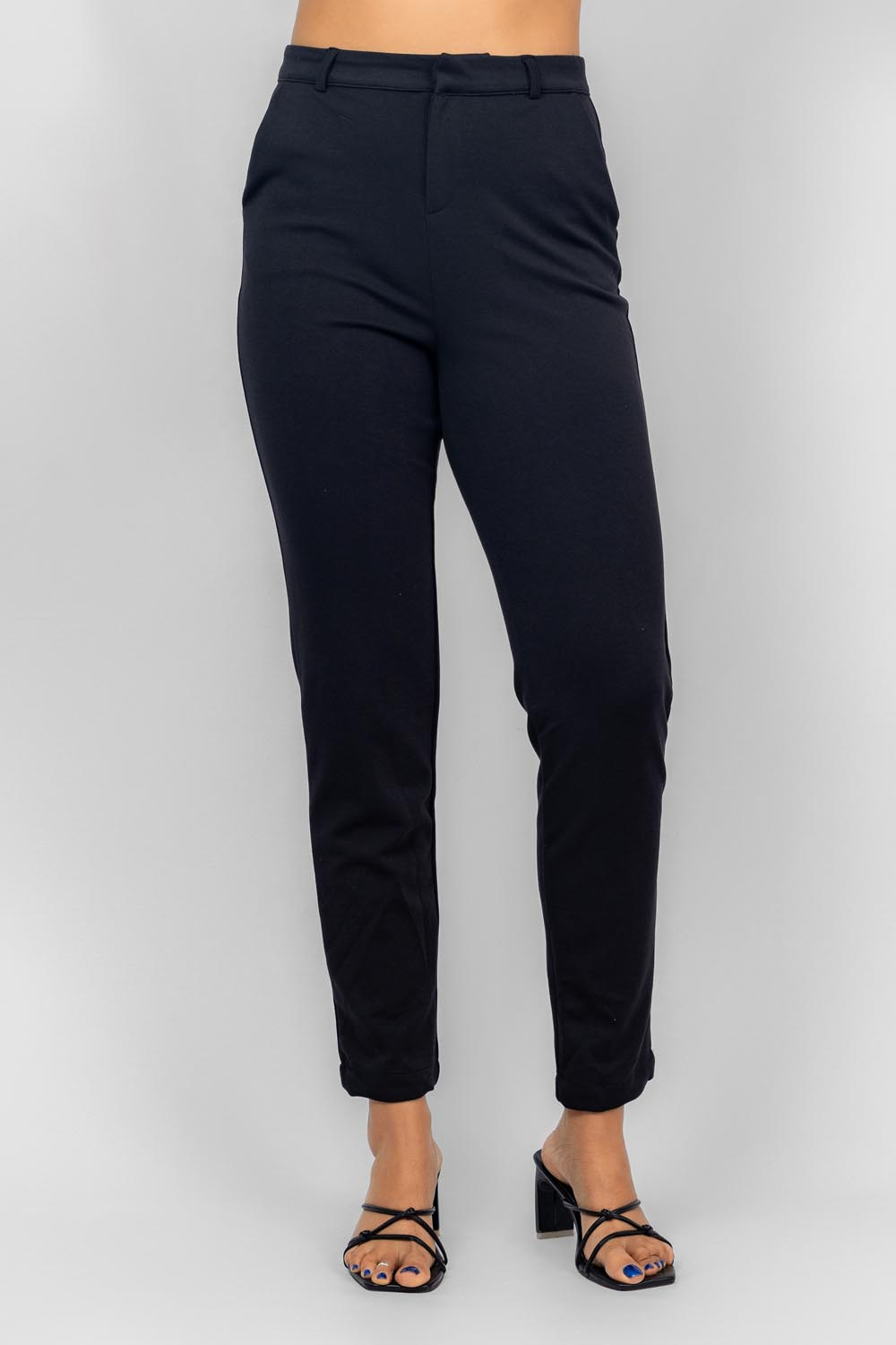 Closet Black Regular Fit High Waist Straight Cut Pant | Odel.lk