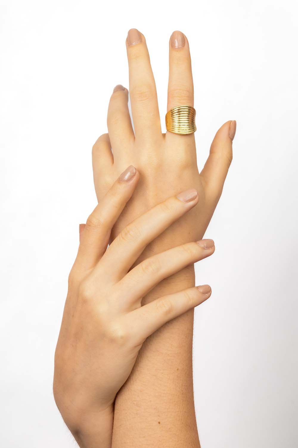 Backstage Matt Gold Detailed Statement Ring Size 5 | Odel.lk