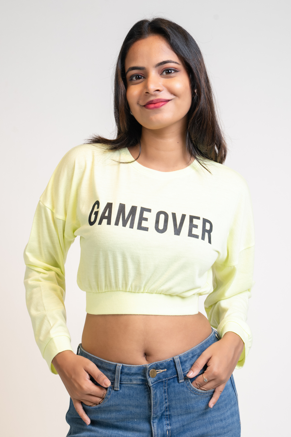 Biconic Lime Game Over Slogan Tshirt | Odel.lk