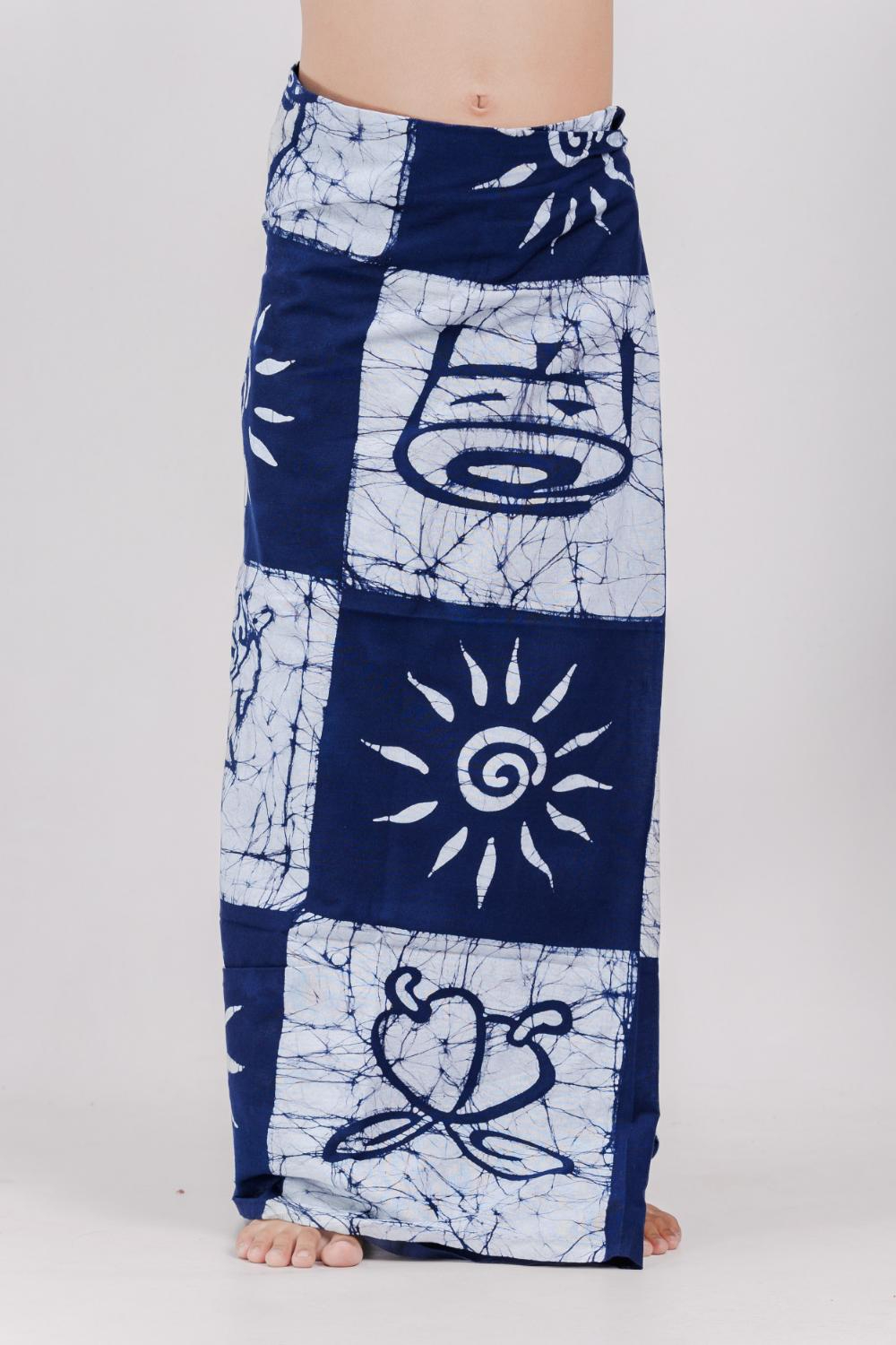 Luv Sl Kids Sarongs Navy Blue Batik All Over Print Box Design | Odel.lk