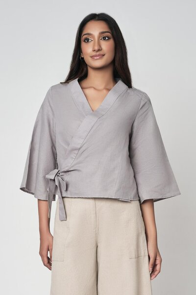 Cotton Collection Cotton Grey Relaxed Top By Coco | Odel.lk