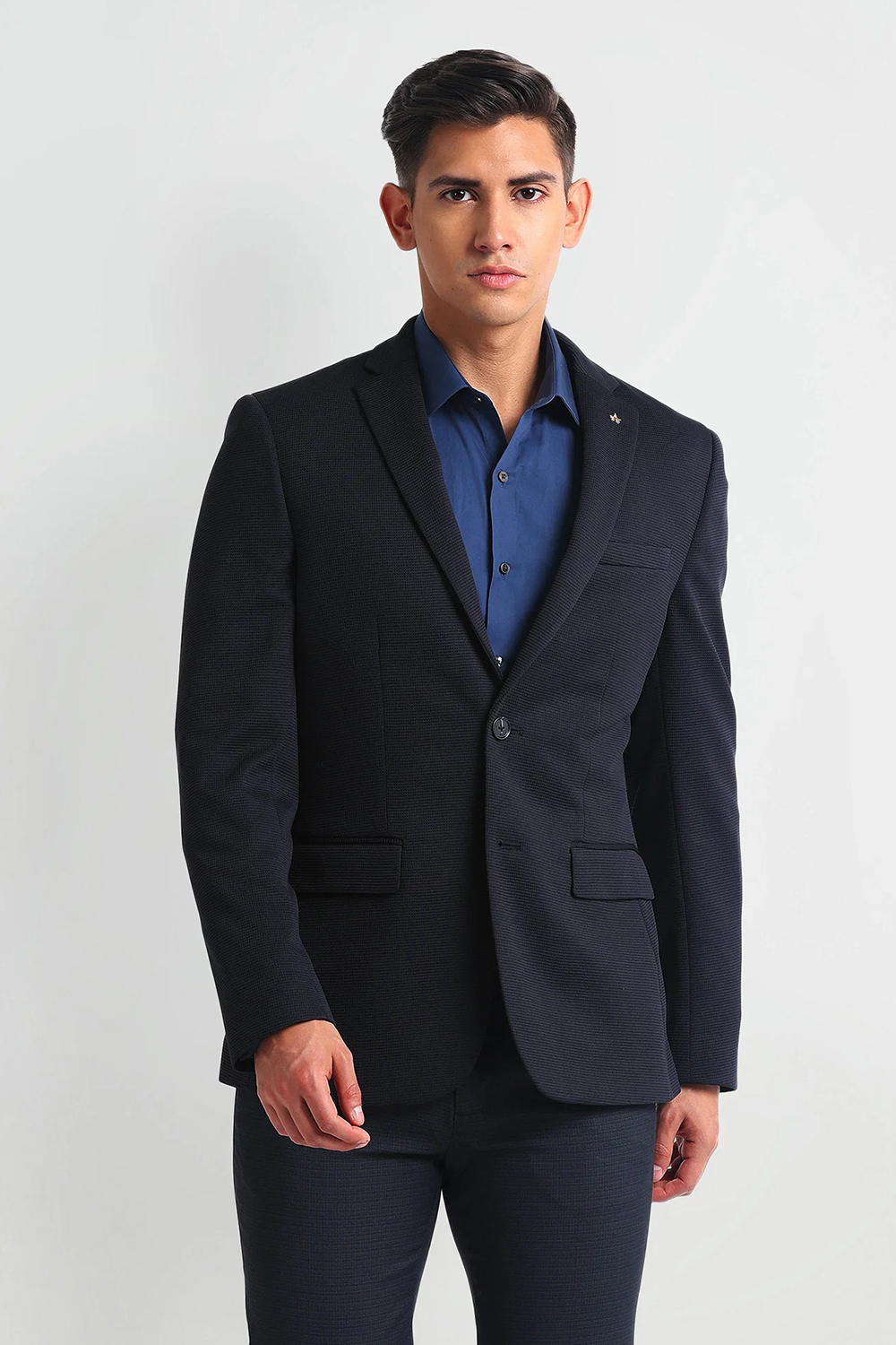 Arrow Structured Slim Fit Navy Blazer | Odel.lk