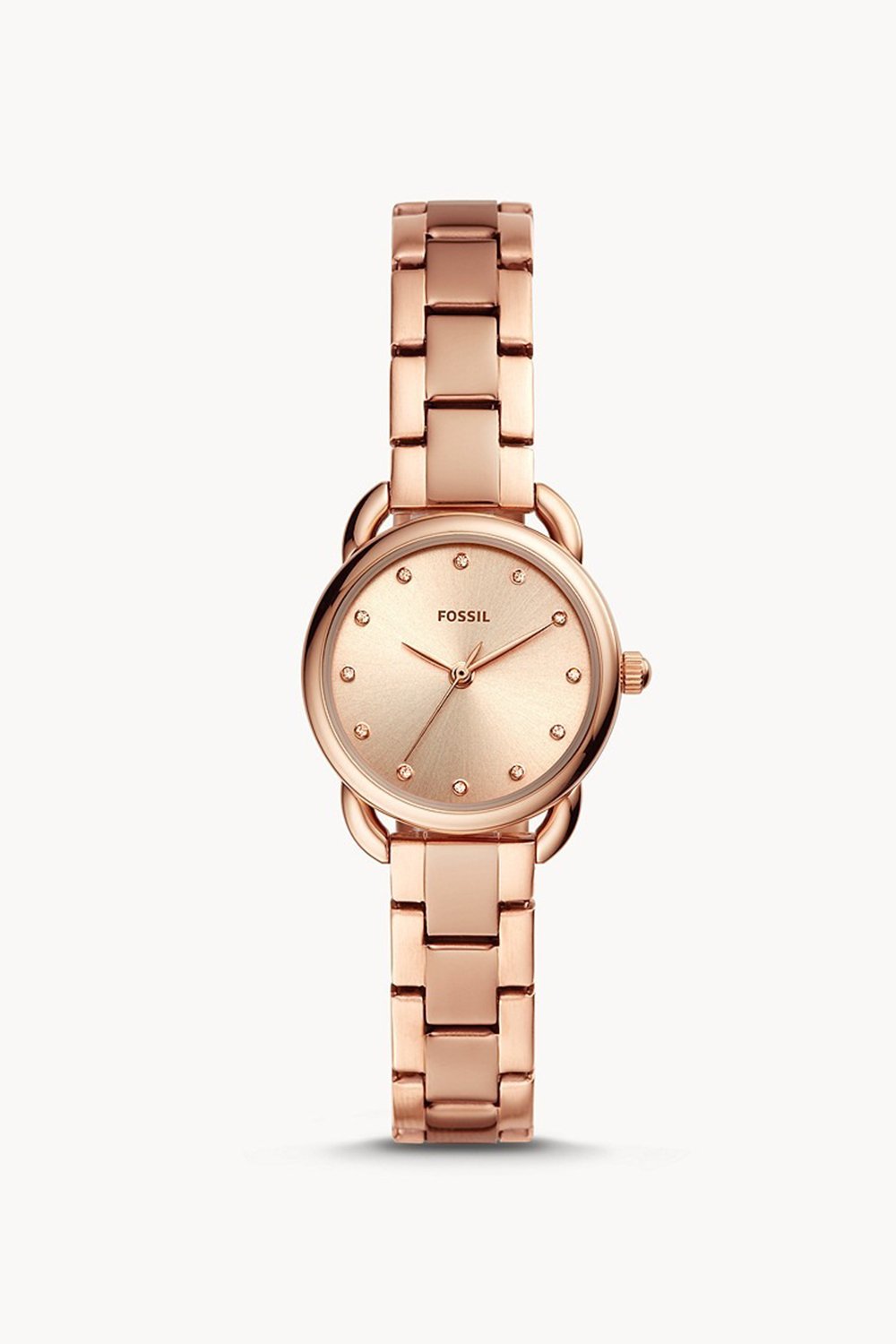 Fossil Tailor Mini Three-Hand Rose Gold-Tone Stainless Steel Watch ...