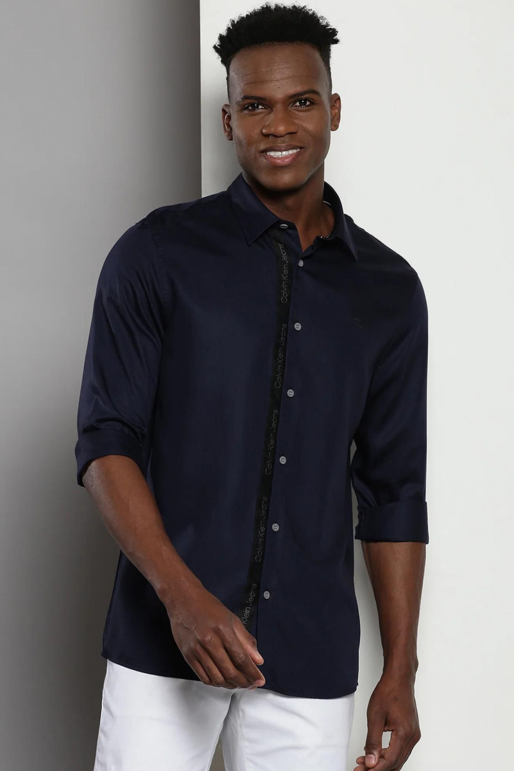 Calvin Klein Men s Long Sleeve Slim Placket Tape Shirt