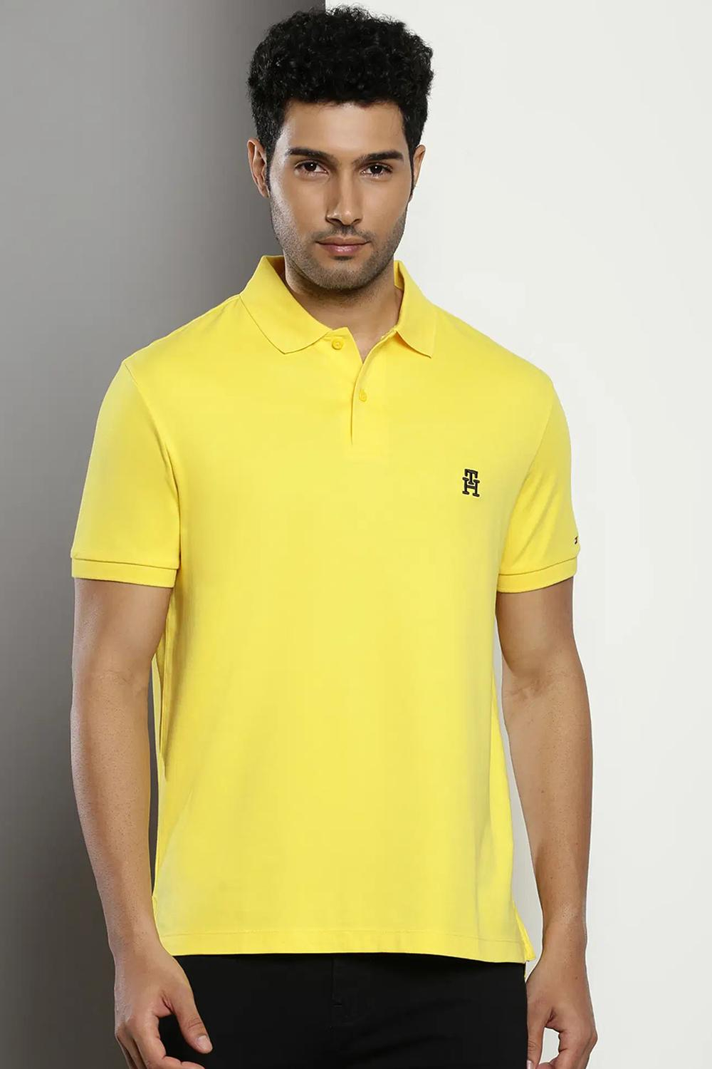Tommy Hilfiger Men's Light Yellow Monogram Polo | Odel.lk