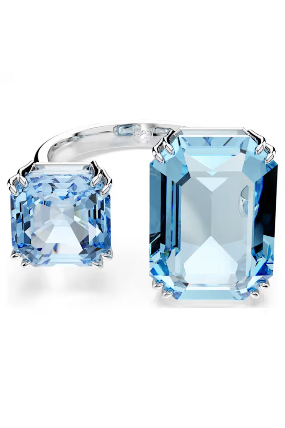 Swarovski Millenia Blue Octagon Cut Rhodium plated Open Ring | Odel.lk