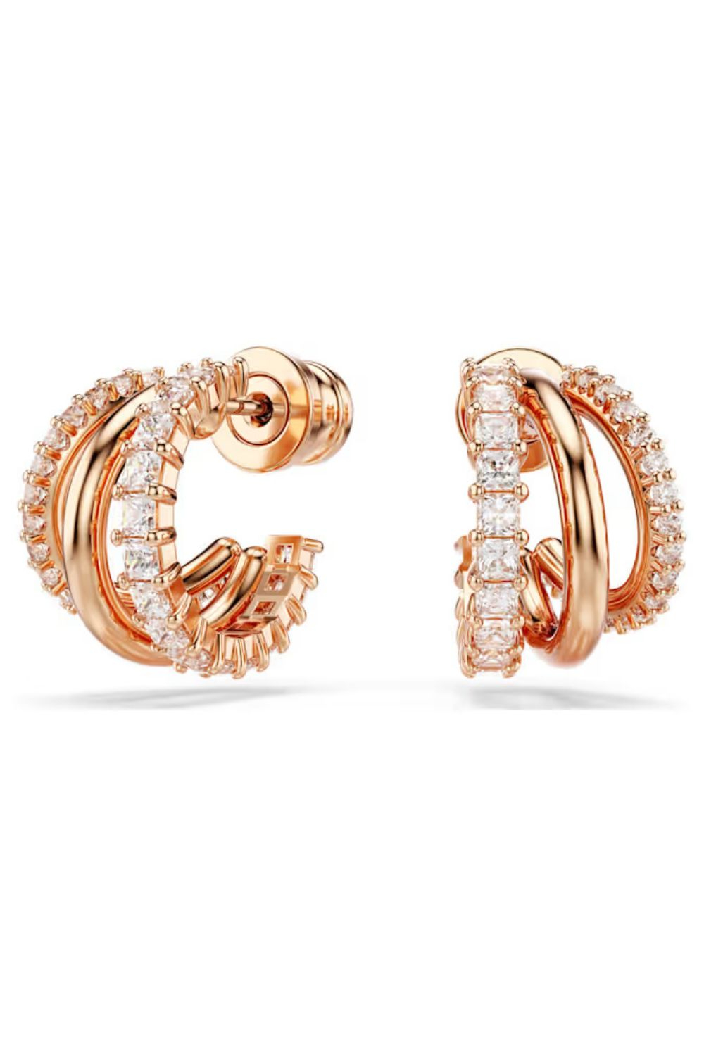 Swarovski Hyperbola Rose gold-tone Plated Hoop Earrings | Odel.lk