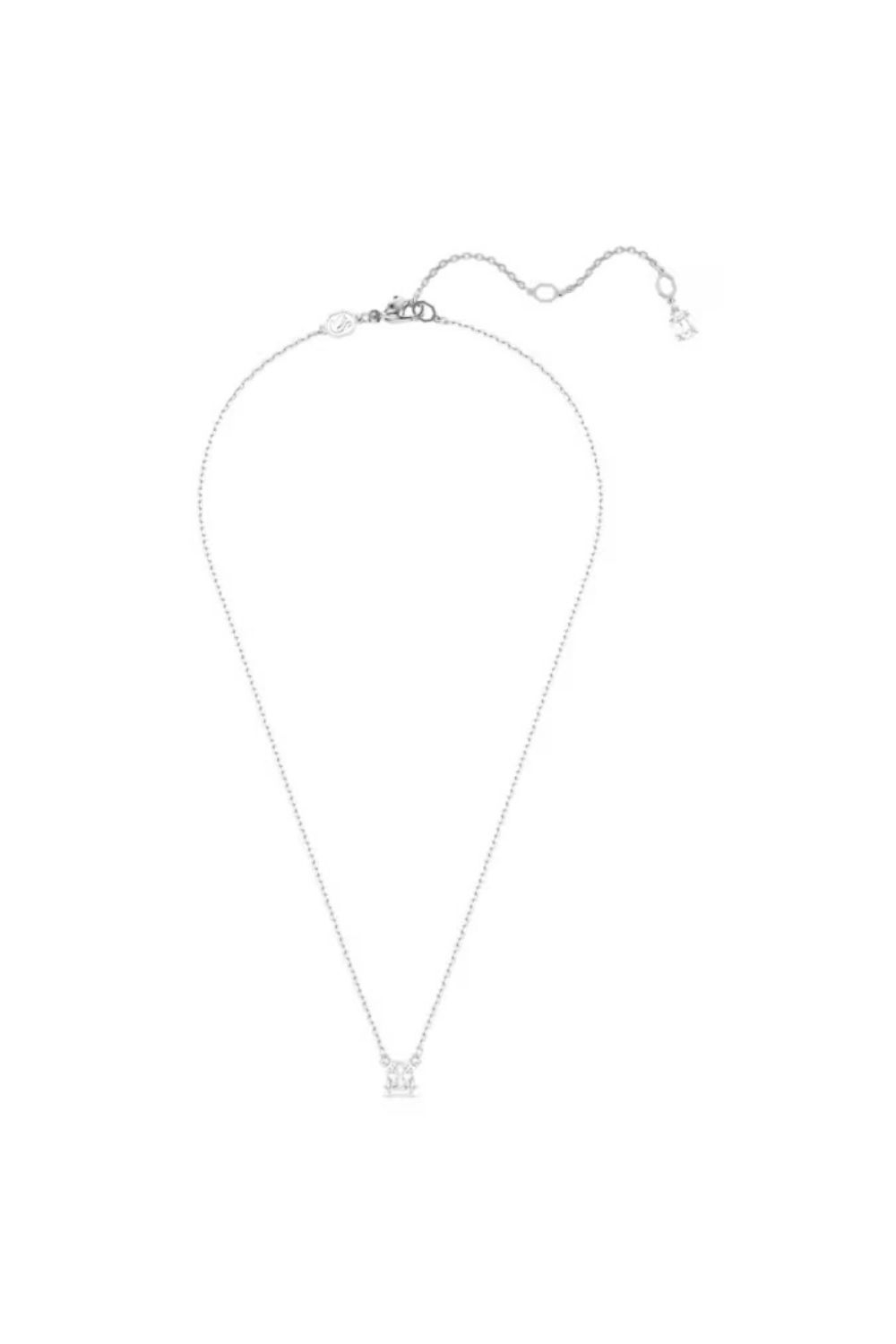 Swarovski Stilla Attract Square Cut Rhodium Plated Pendant | Odel.lk
